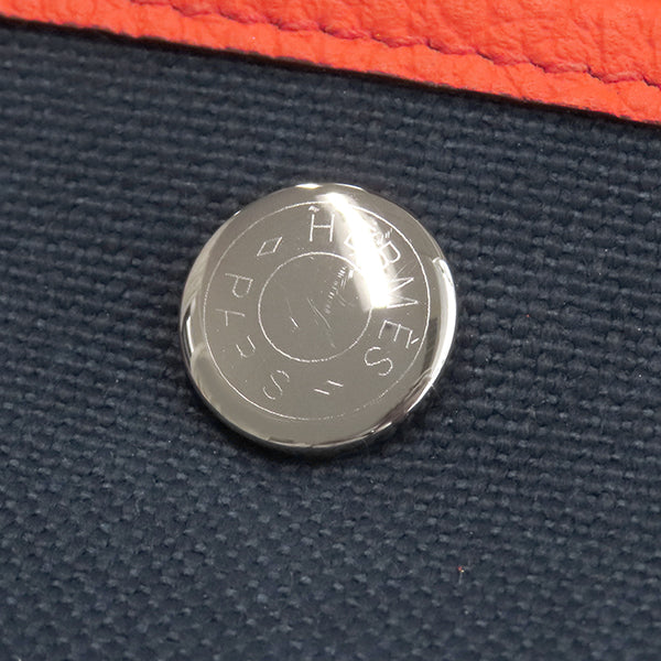 エルメス HERMES ガーデンパーティーPM ブルーマリン×オレンジポピー トワルミリタリー ヴァッシュカントリー トートバッグ シルバー – HOUBIDOU